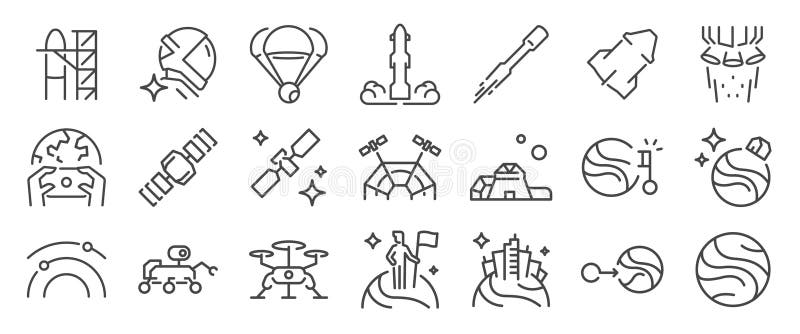 Multiplanetary Icon Set. it Includes Space, Astrology, Rocket ...