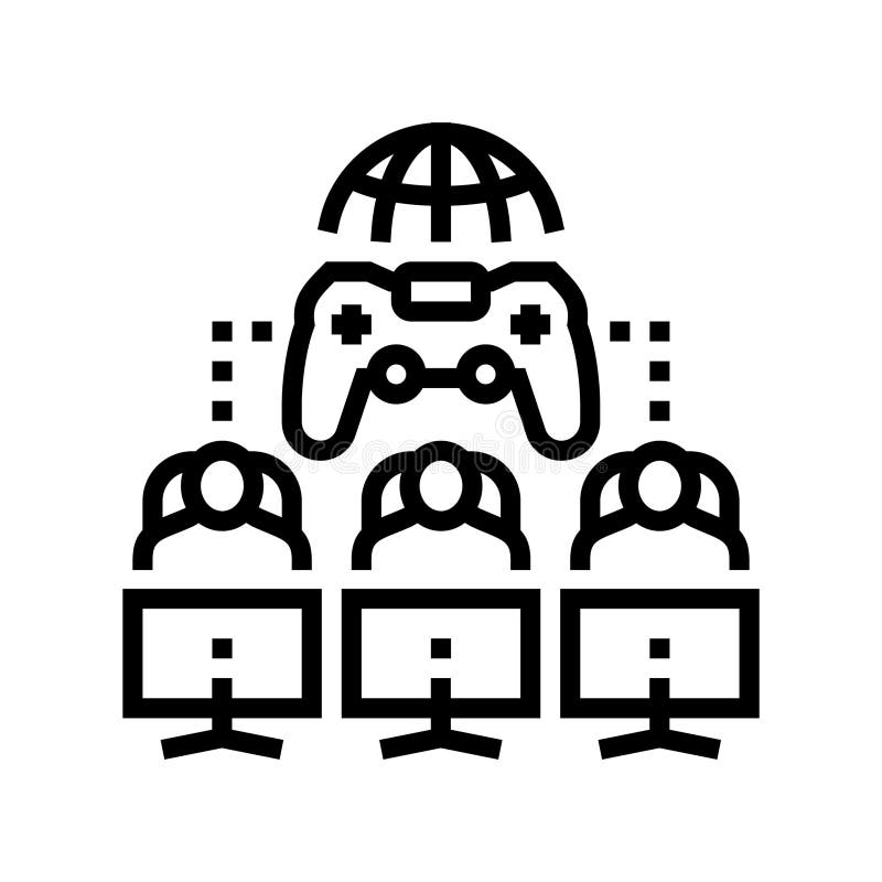 Multiplayer Games Game Development Line Icon Vector Illustration Stock ...