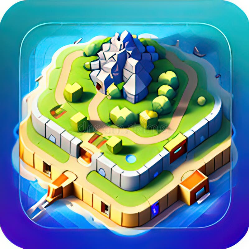 Multiplayer Online Battle Arena Software App Icon. Generative AI. Stock ...