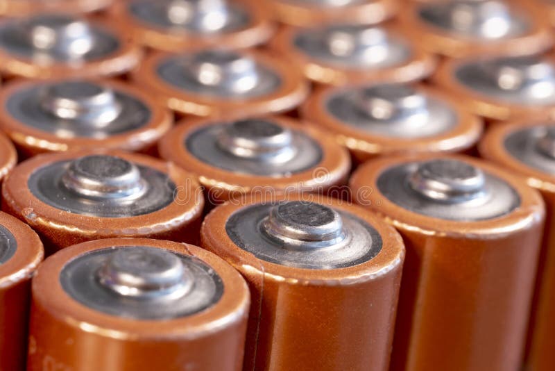 Multiple AA batteries stock photo. Image of minus, design - 160861172