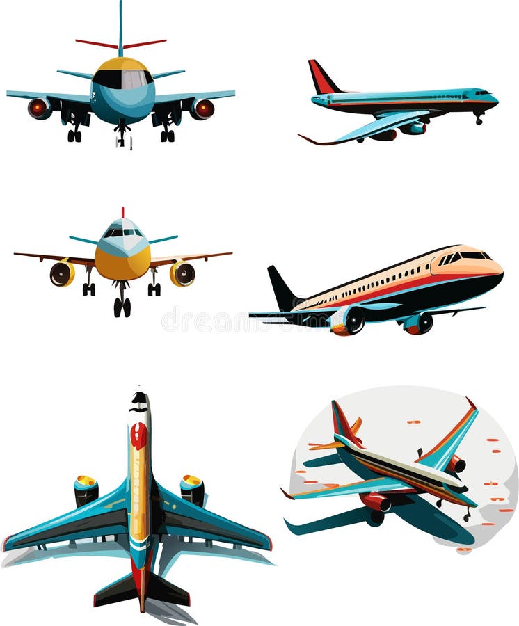 Multiple Airplanes Vector stock vector. Illustration of machine - 303543950