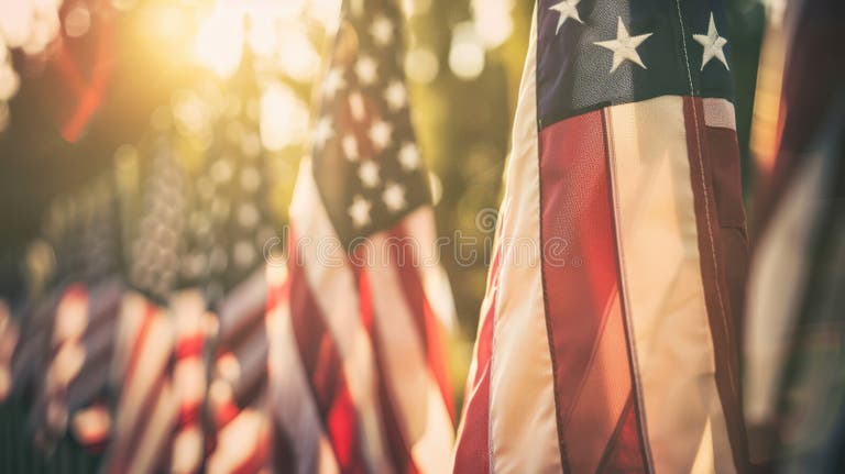 The American Flags Waving.AI Generated Image Stock Image - Image of ...