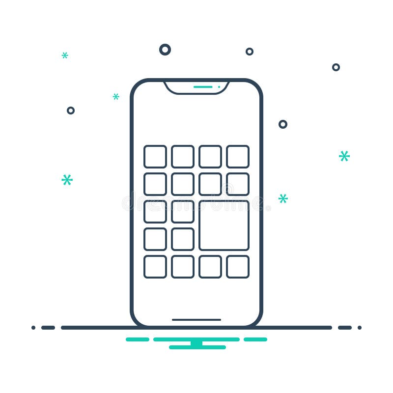 Black Mix Icon for Multiple Apps, Smartphone and Application Stock ...