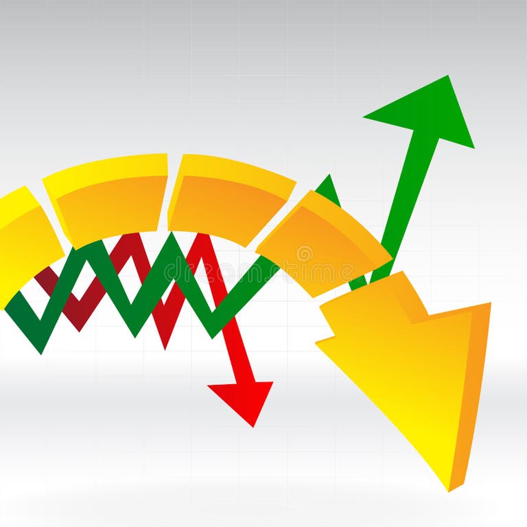 Multiple Arrows in the Graph Stock Vector - Illustration of background ...