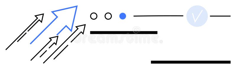 Multiple Arrows Moving Upwards with Dotted Elements and Checkmark ...