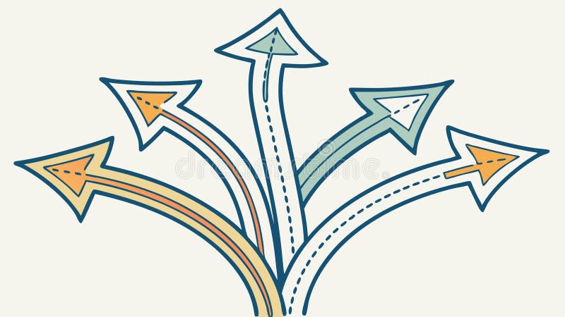 Multiple Arrows Pointing Different Directions, Decisions, Vector Design Generative AI Stock ...