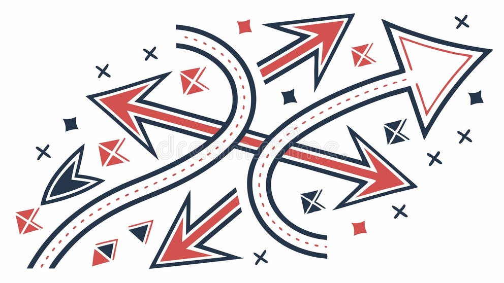 Multiple Arrows Pointing Directions Vector Illustration, Vector Design ...