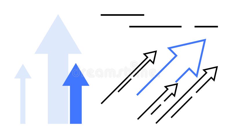 Multiple Arrows Pointing Upward Symbolizing Growth, Progression, and ...