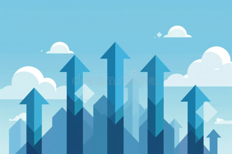 Multiple Arrows Pointing Upwards, Suitable for Business or Success ...