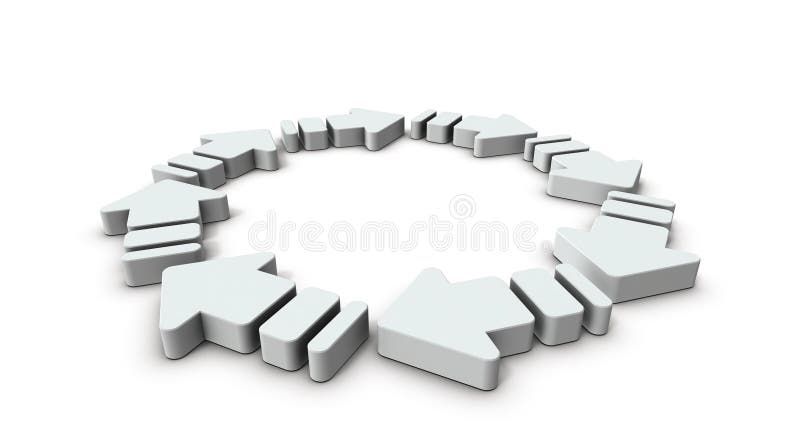 Multiple arrows in a ring. stock illustration. Illustration of orbit ...