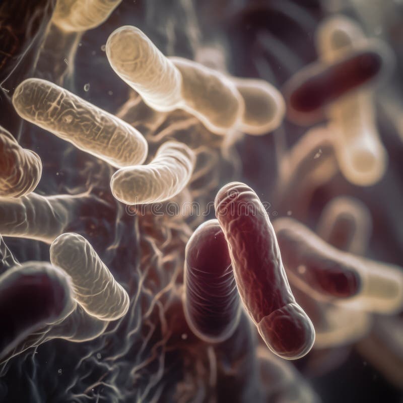 Multiple Bacteria Cells on Black Background, Created Using Generative ...