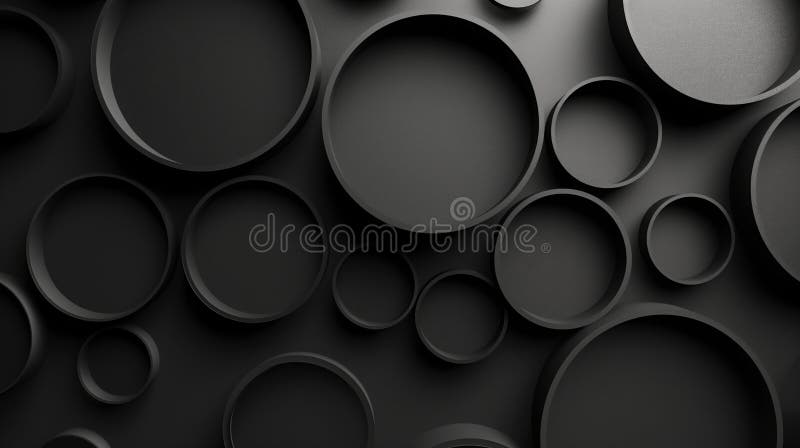 Multiple Black Plates Arranged in Rows on a Wall Stock Photo - Image of ...