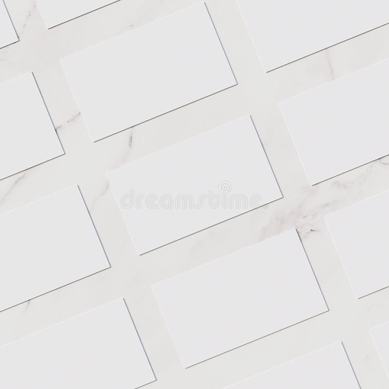 Multiple Blank Business Cards Arranged in a Geometric Pattern Stock ...
