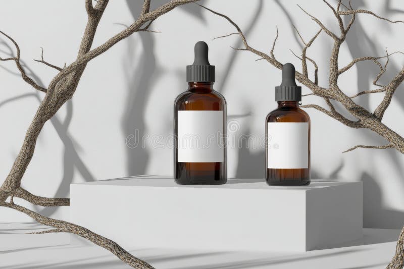 Multiple Blank Cosmetic Bottles, Featuring a Pump Bottle, a Jar, and a ...