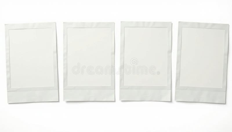 Multiple Blank Polaroid Frames in a Straight Line, Isolated on White ...