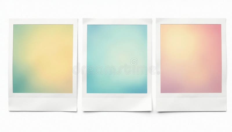 Multiple Blank Polaroid Frames in a Straight Line, Isolated on White ...
