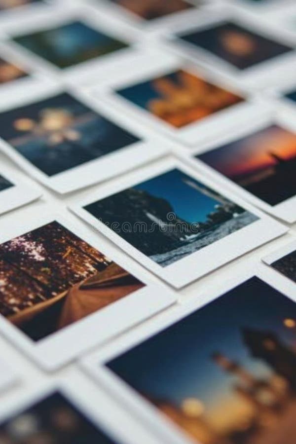 Multiple Blank Polaroid Photo Frames in a Straight Line, Close Up ...