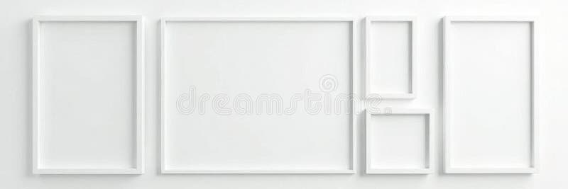Multiple Blank White Picture Frames, Various Sizes, on White Backdrop ...