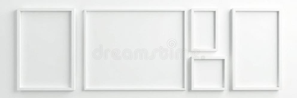 Multiple Blank White Picture Frames, Various Sizes, on White Backdrop ...