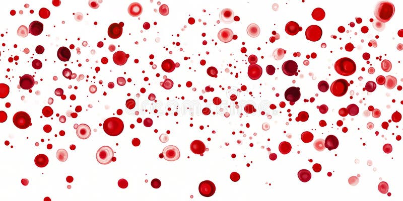 Multiple Blood Drops in Various Sizes, Scattered Across a White ...