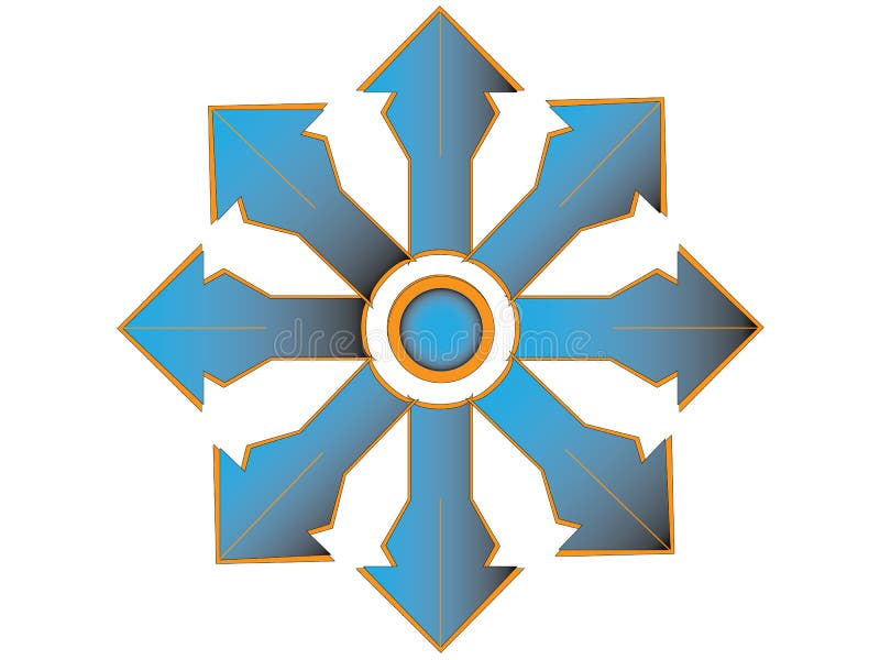 Multiple Blue Cross with Orange Edge Stock Illustration - Illustration ...