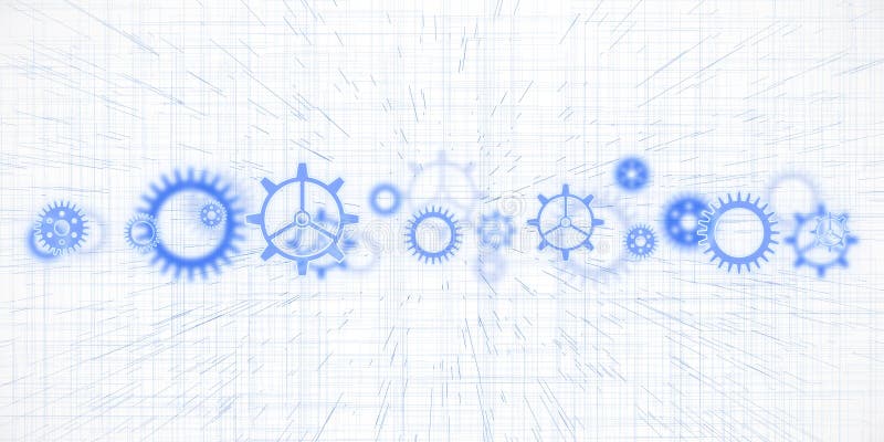 Multiple Blue Gears on a White Background, Representing Technology ...