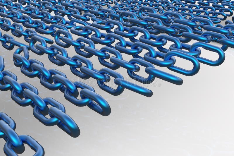 3D blue chains stock illustration. Illustration of blocks - 7824398