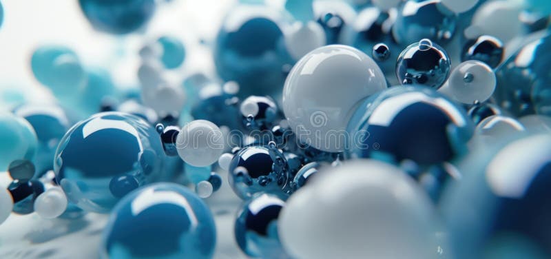 Multiple Blue and White Balloons on a White Surface Stock Image - Image ...