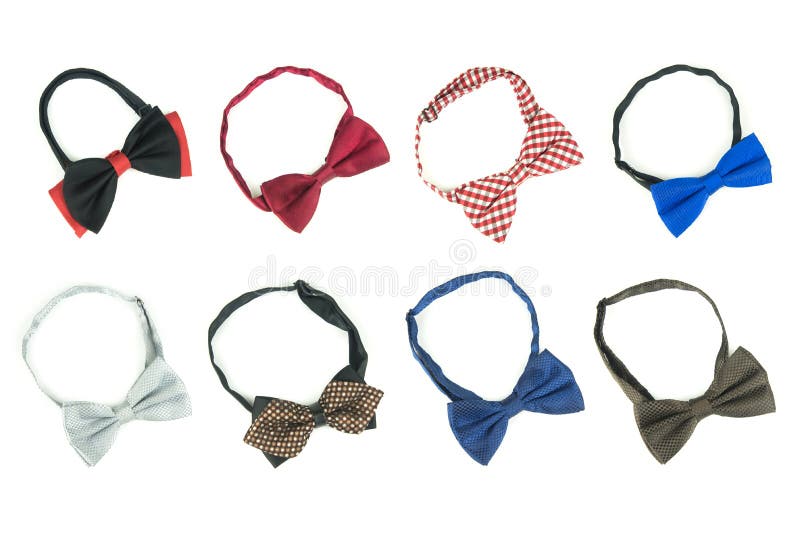 Multiple Bow Tie on a White. Stock Photo - Image of closeup, accessory ...