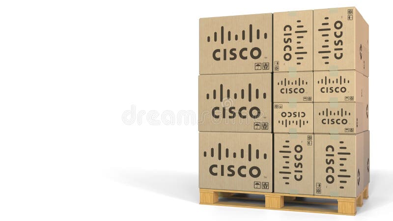 Multiple Boxes with Cisco Logo. Editorial 3D Animation Stock Footage ...