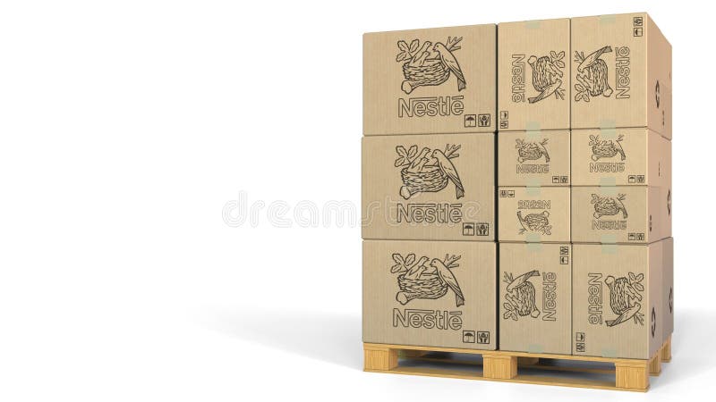 Nestle Logo on the Screen in a Meeting Room. Editorial 3D Animation ...