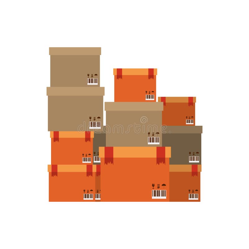 Multiple Boxes Stacked and Sealed Stock Vector - Illustration of ...