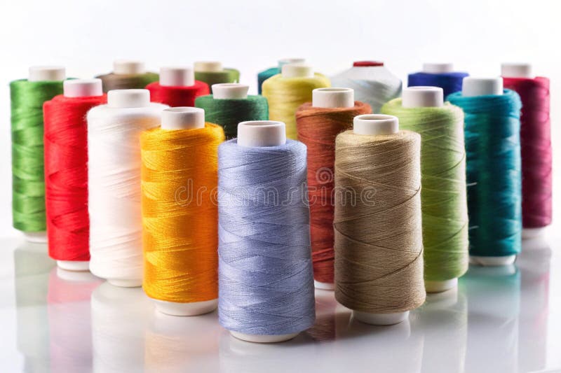 Multiple Bright Sewing Thread Spools in an Array of Colors, Ideal for ...