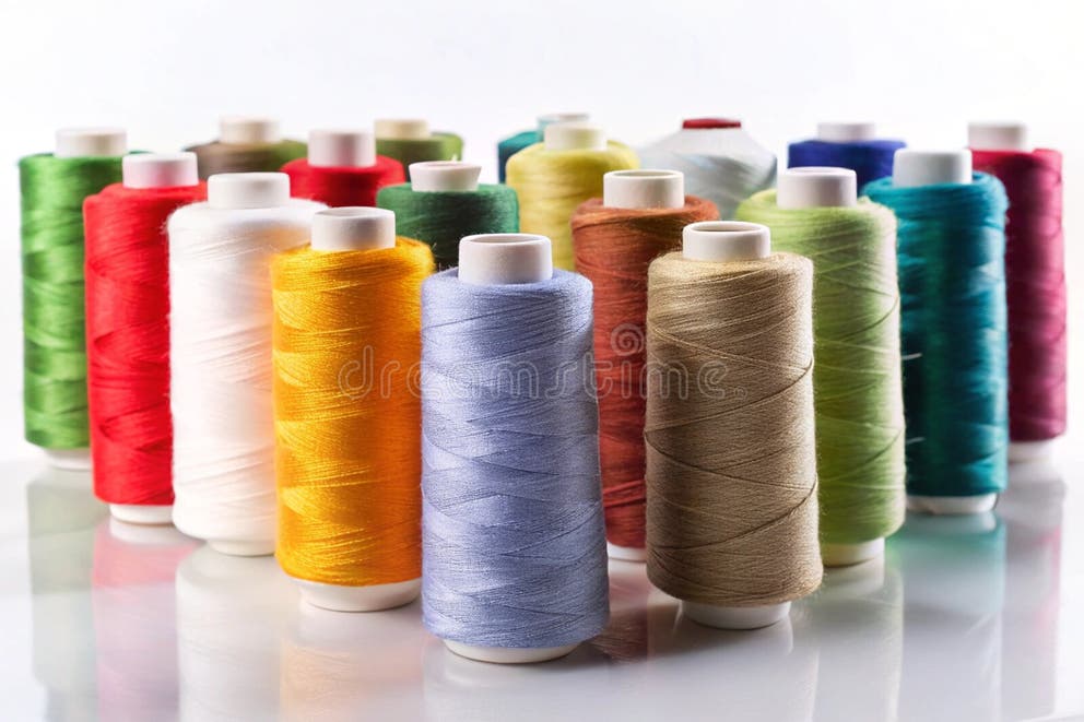 Multiple Bright Sewing Thread Spools in an Array of Colors, Ideal for ...