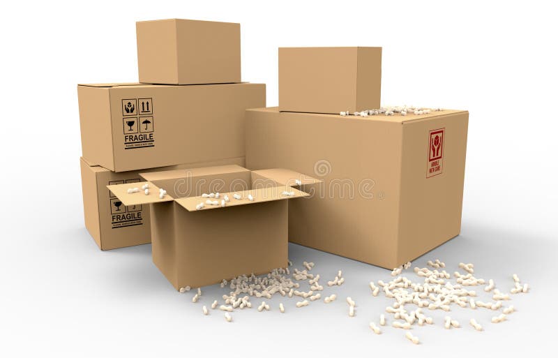 Multiple Brown Cardboard Packing Boxes Stock Illustration ...