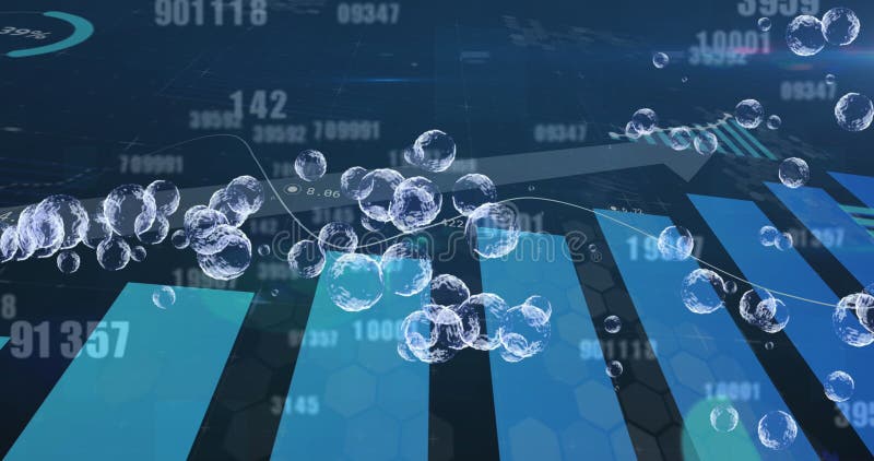 Multiple Bubbles Floating and Changing Numbers Against Financial Data ...