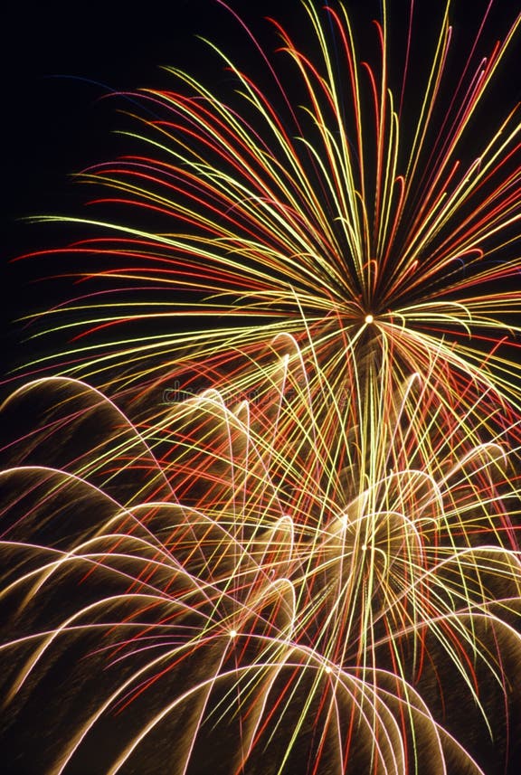 Multiple Bursts of Fireworks Stock Photo - Image of illuminate, explode ...