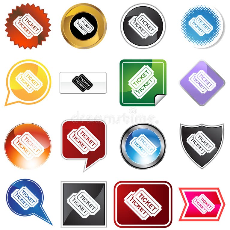 Multiple Buttons - Tickets stock vector. Illustration of graphic - 10863993