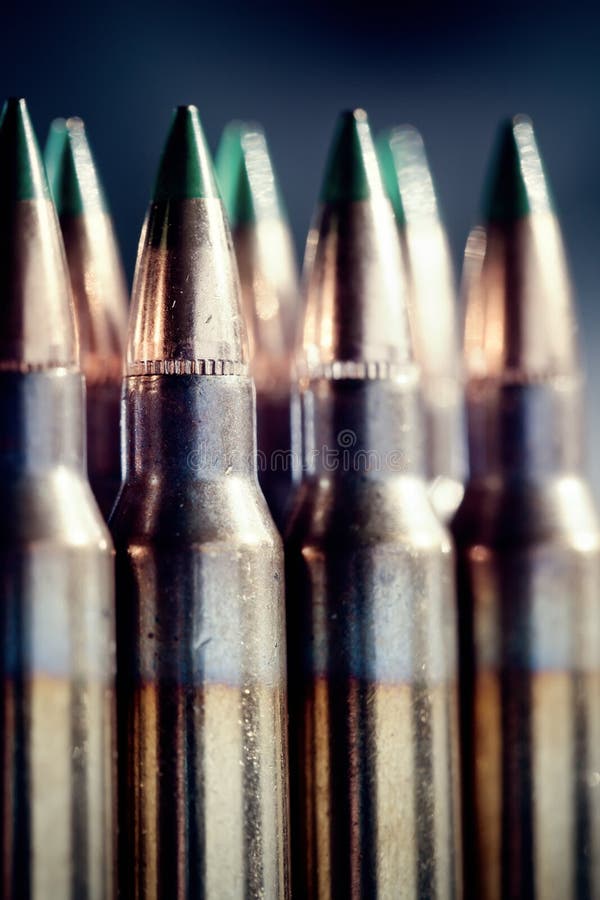 Macro Photo of Multiple Rifle Bullets Stock Image - Image of casing ...