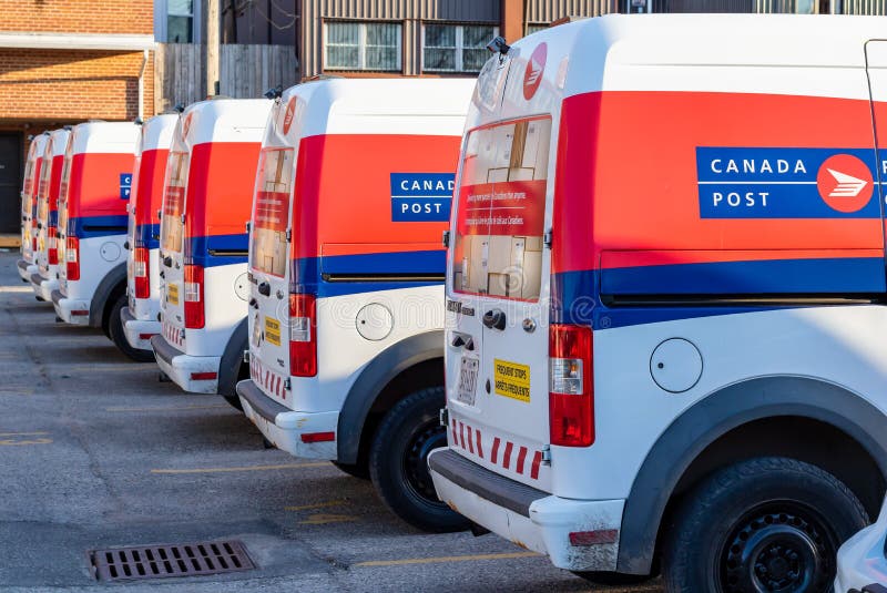 Multiple Canada Post Trucks Lined Up in Parking Spots Editorial Photo ...