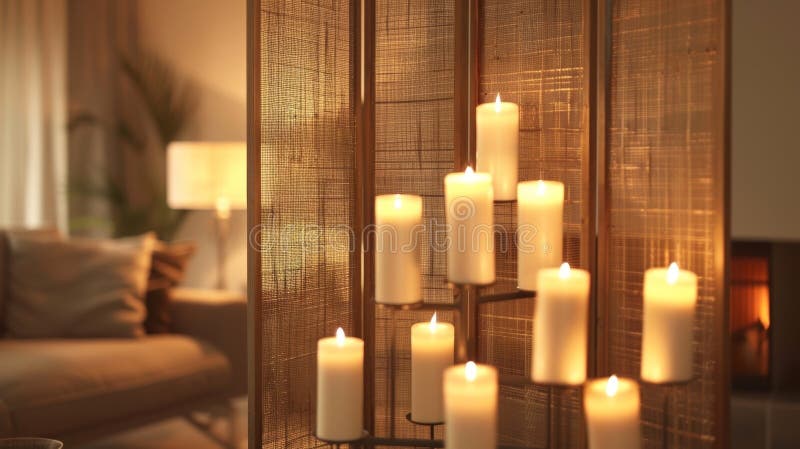 The Multiple Candle Holders on the Screen Create a Beautiful Display ...