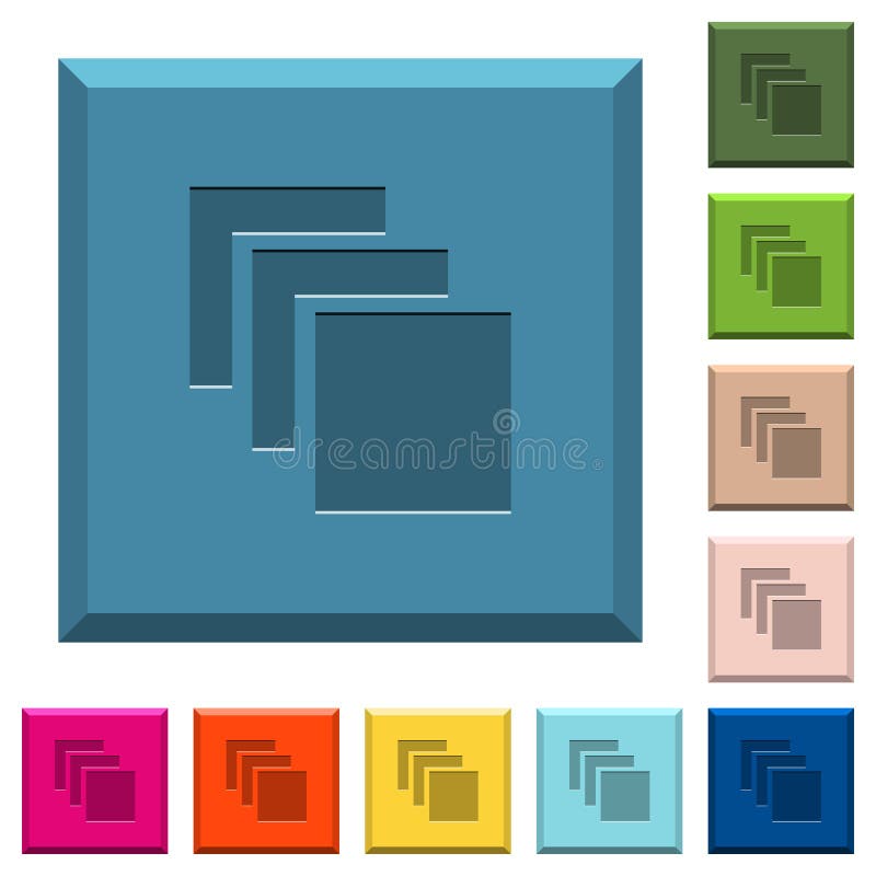 Multiple Canvases Engraved Icons on Edged Square Buttons Stock Vector ...
