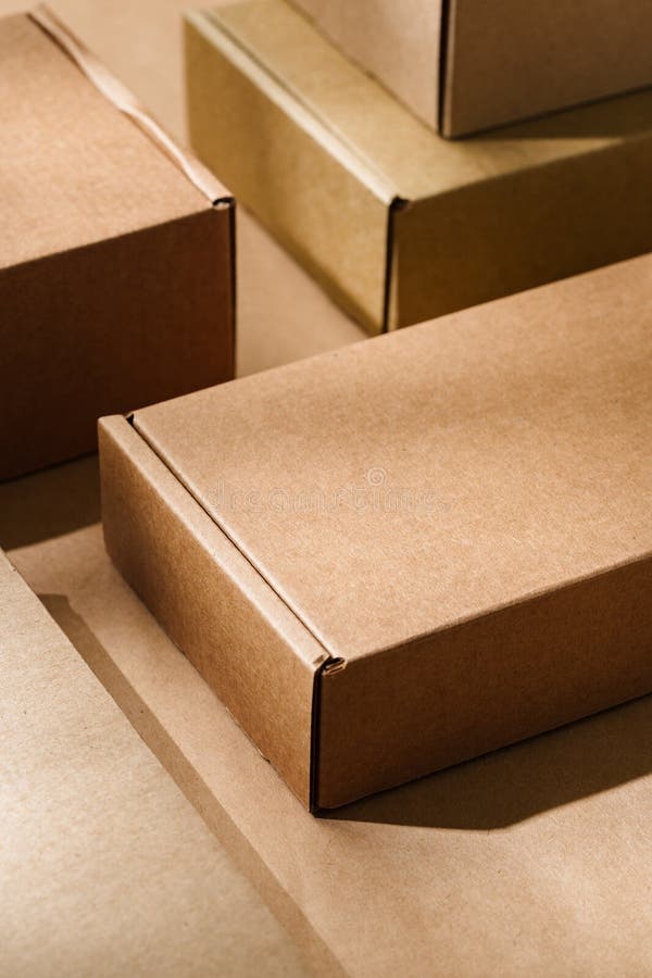 Multiple Cardboard Boxes Arranged on a Surface for Packaging and ...