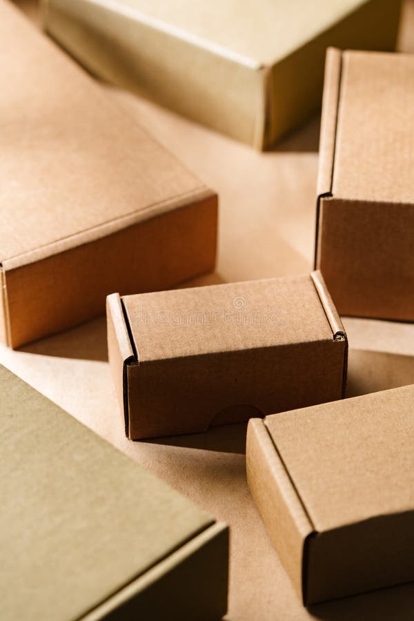 Multiple Cardboard Boxes Arranged on a Surface for Packaging and ...