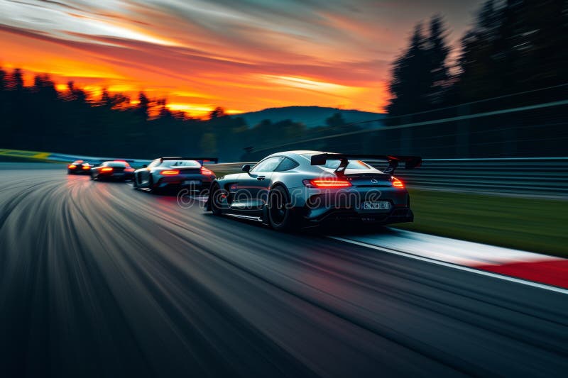 Multiple Cars Racing Competitively on Track Map, Showing Intense Race ...