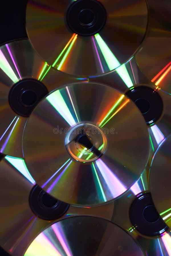 Multiple CDs DVDs on Pile Closeup Detail Stock Photo - Image of ...