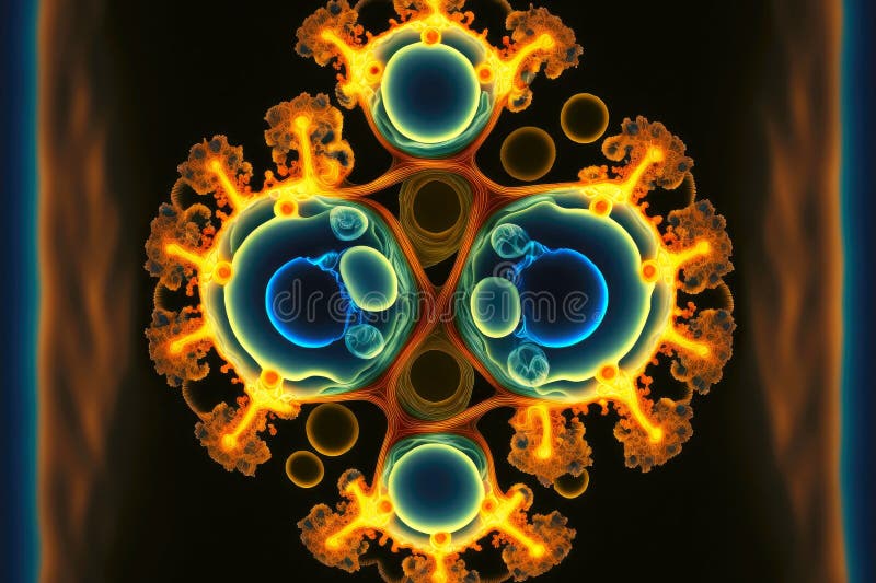 Multiple Cell Division of Molecule in Enlarged Form in Microscope Stock ...