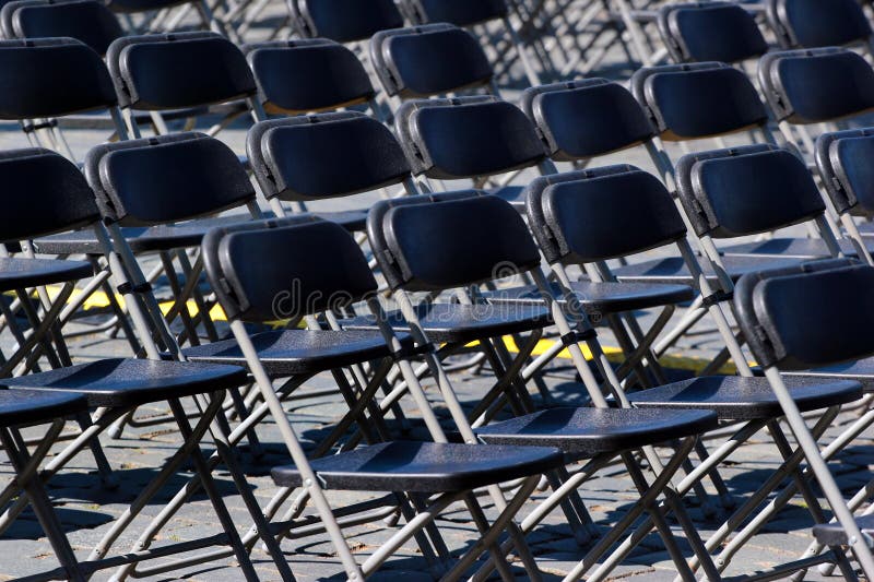Multiple Chairs Outdoor, Many Black Chair Backs Stock Photo - Image of ...