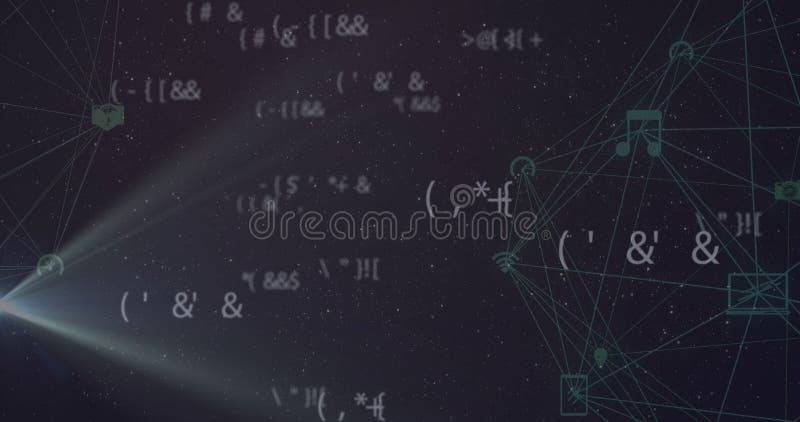 Multiple Changing Mathematical Symbols and Globes of Digital Icons ...