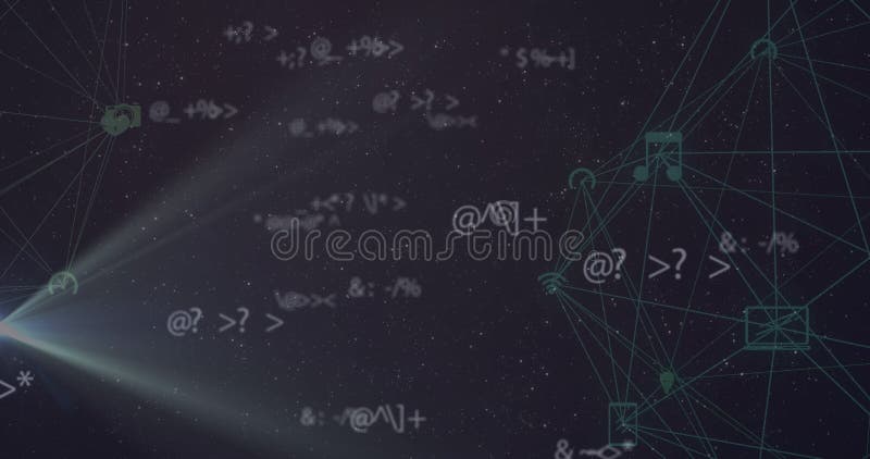 Multiple Changing Mathematical Symbols and Globes of Digital Icons ...